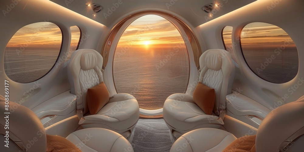 Luxurious First Class Cabin of a Small Private Plane - 4K Wallpaper ...