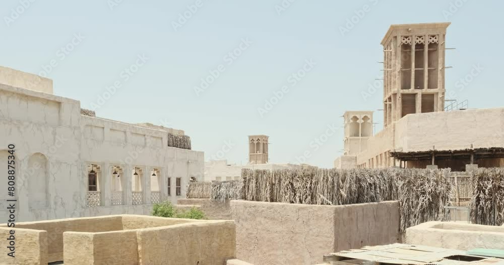House in traditional Arabic architecture with wind tower. Traditional ...