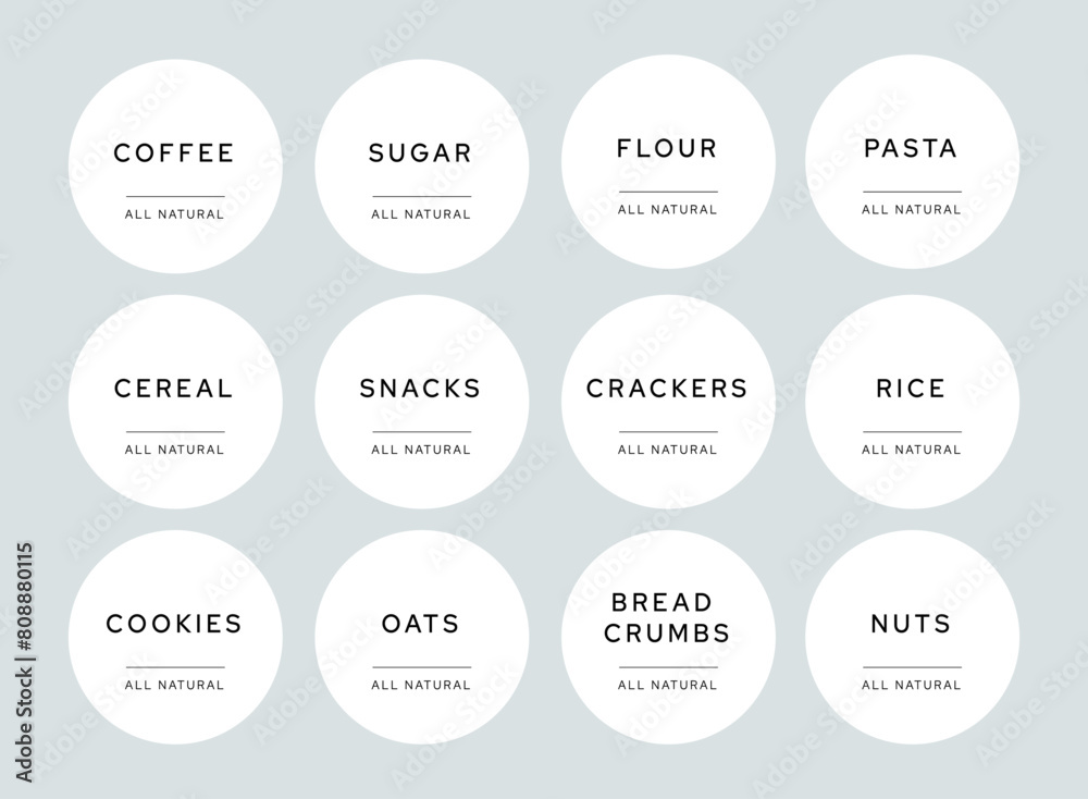 kitchen pantry labels premade design template for herbs and spices ...