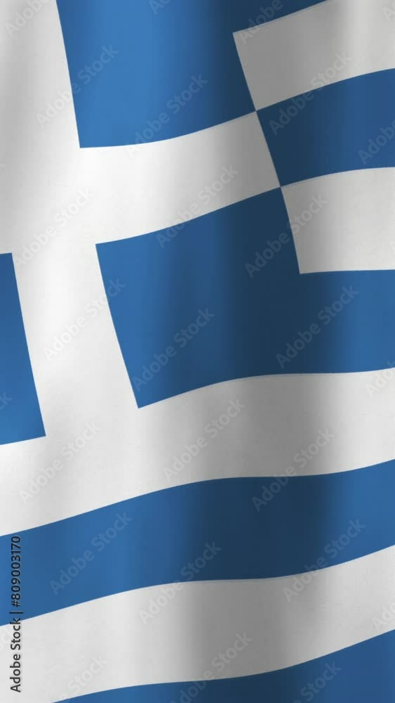 Waving Flag of Greece, Vertical Fill Video, HD Animated Background ...
