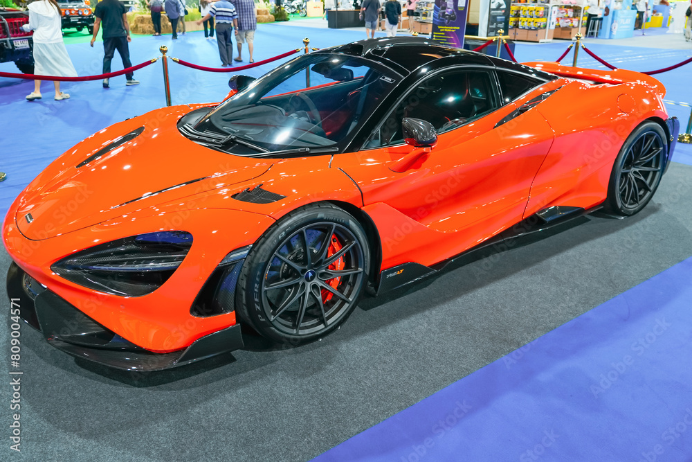 McLaren 765lt super orange. Thailand, Bangkok 07 april 2024 Stock Photo ...