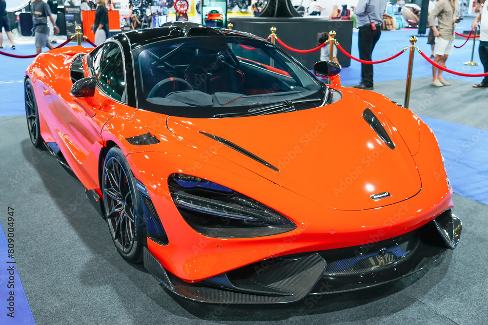 McLaren 765lt super orange. Thailand, Bangkok 07 april 2024 Stock Photo ...