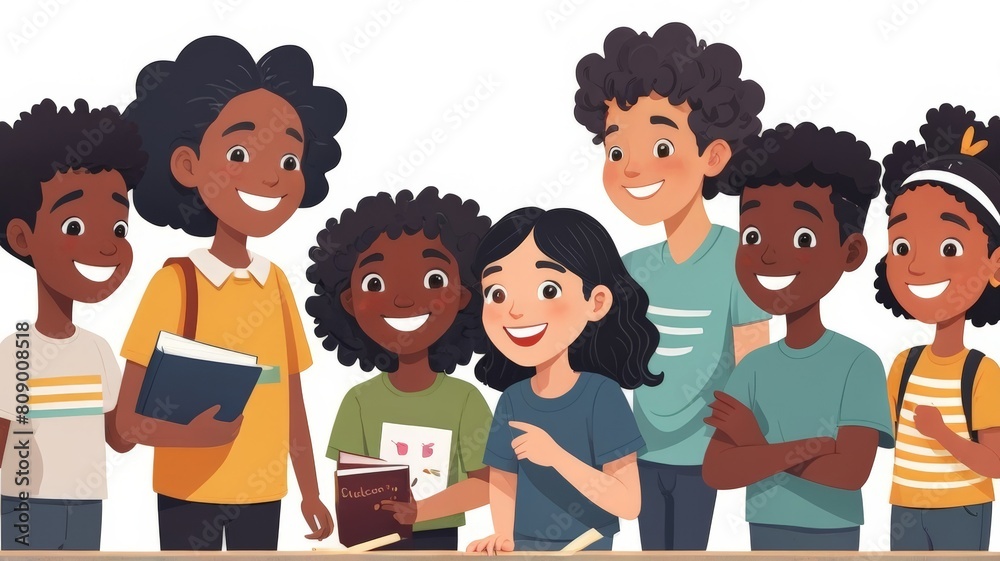 Cultural Unity in Flat Design Illustration People Diversity Suitable ...