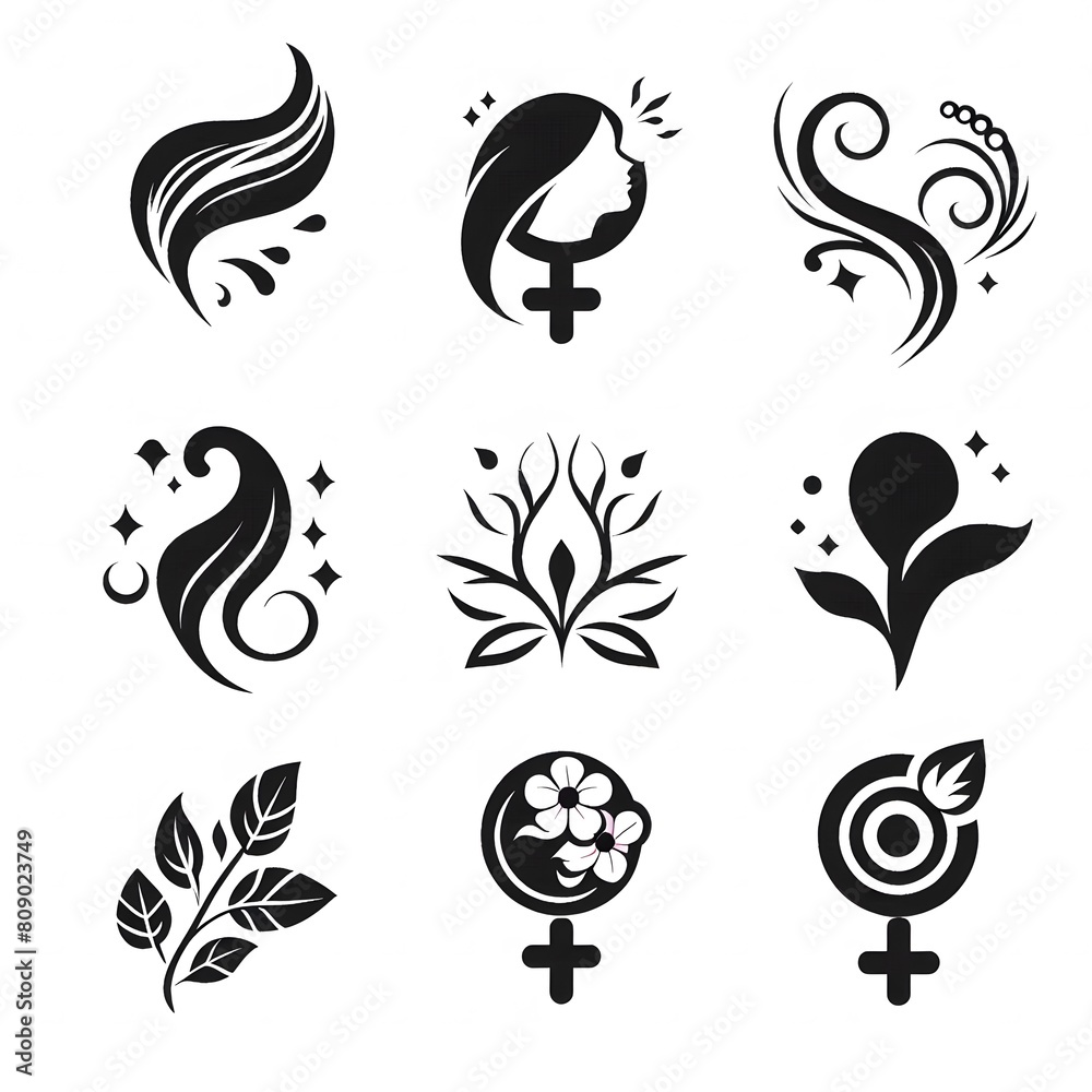 AI Generate of Luxury Feminine Girl Mother Logo Stock Premium Vector, Female Power, Beauty ...