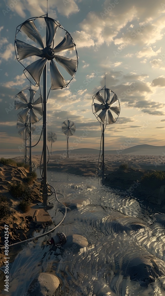 Harnessing the Power of Wind: A 3D Rendered Wind-Powered Water Pump for ...