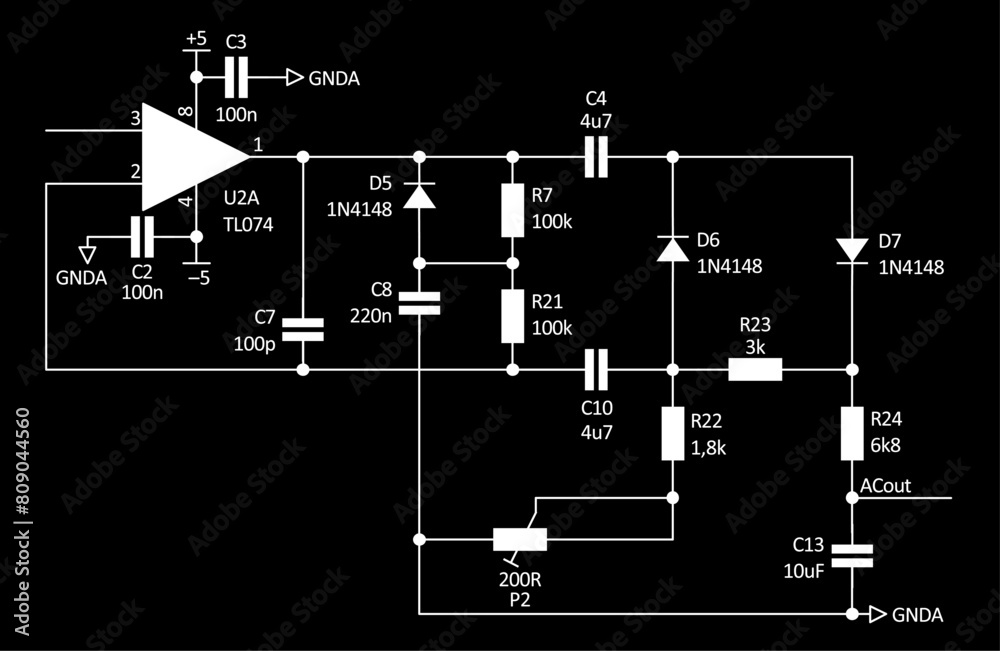 Schematic diagram of electronic device. Vector drawing electrical ...
