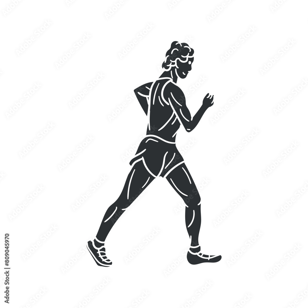 Race Walk Icon Silhouette Illustration. Athletics Vector Graphic ...