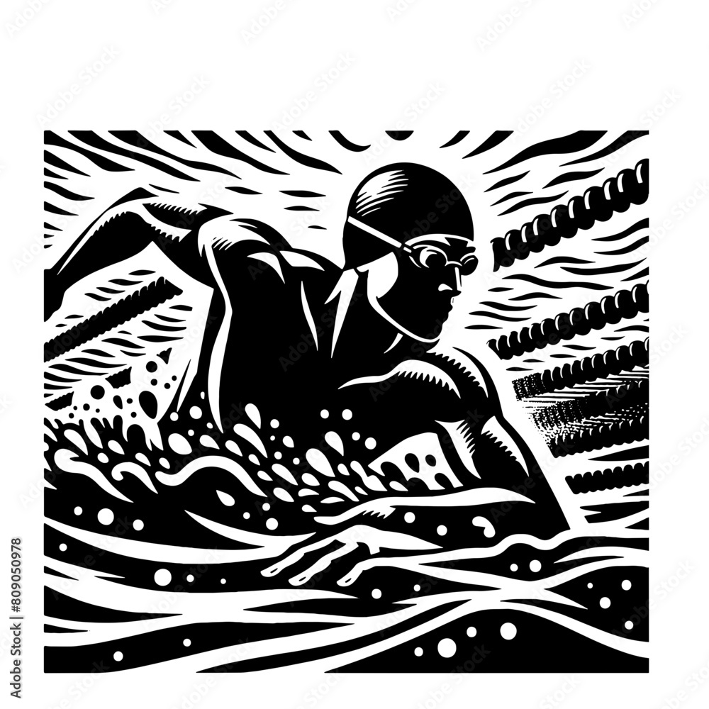Cartoon Black and White Isolated Illustration Vector Of A Competitive ...