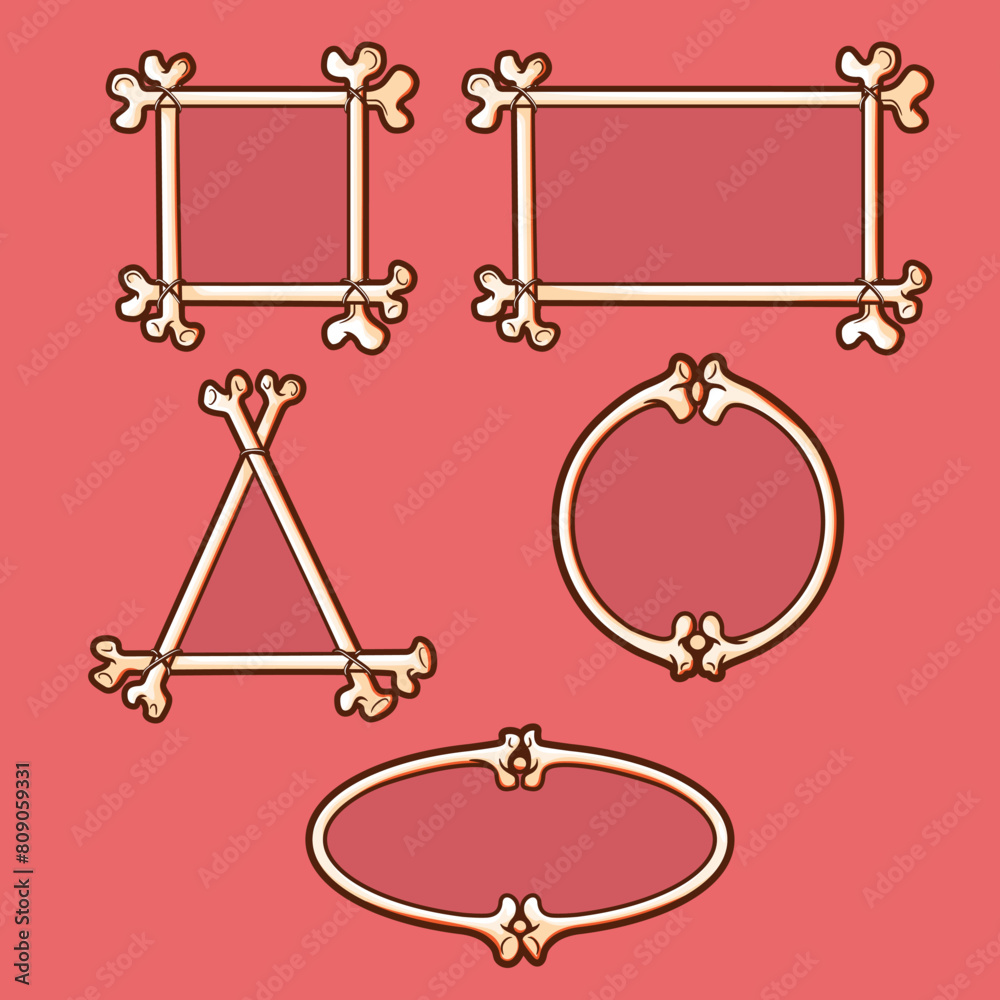 Bones creating geometrical shapes vector illustration. Learning, Math ...