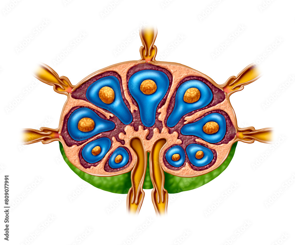 Lymph Node Anatomy as a cross section of the gland of the Lymphatic ...
