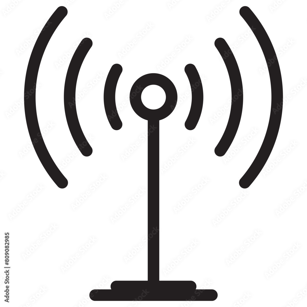Antenna tower transmitting signal icon. Radio tower vector icon. Telecommunication signs and ...