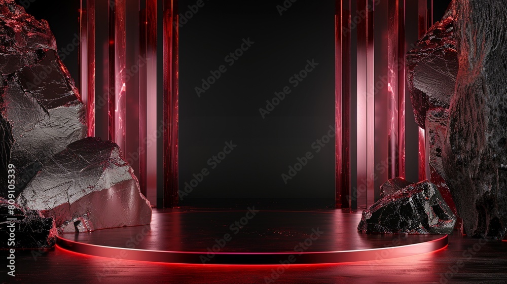 Crystal jewelry gem red product display podium. 3d diamond display ...