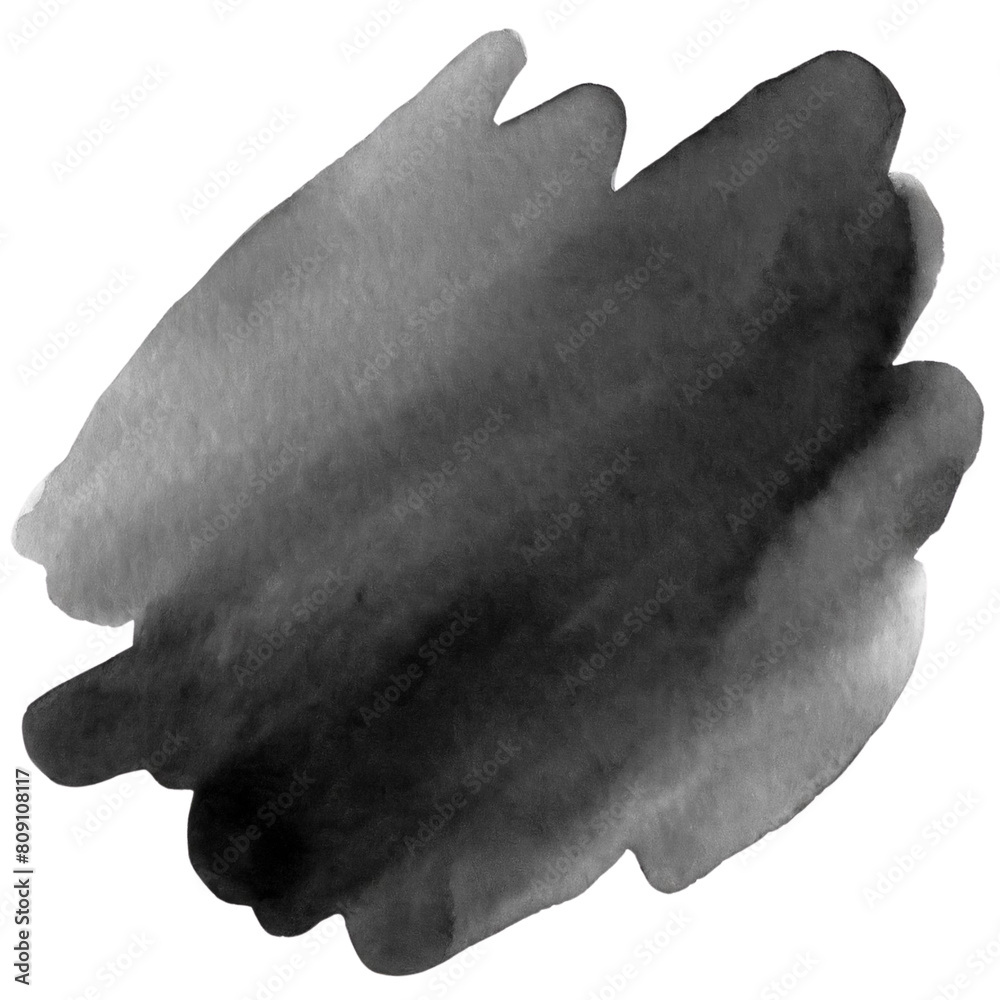 Black watercolor ink splash clipart illustration Stock Illustration ...
