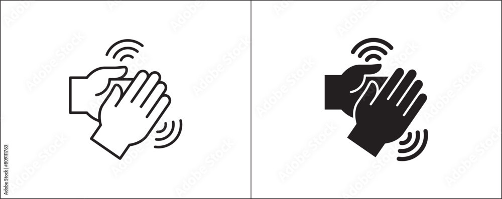 Hand clapping symbol. Applaud icon symbol of ovation, respect, praise ...
