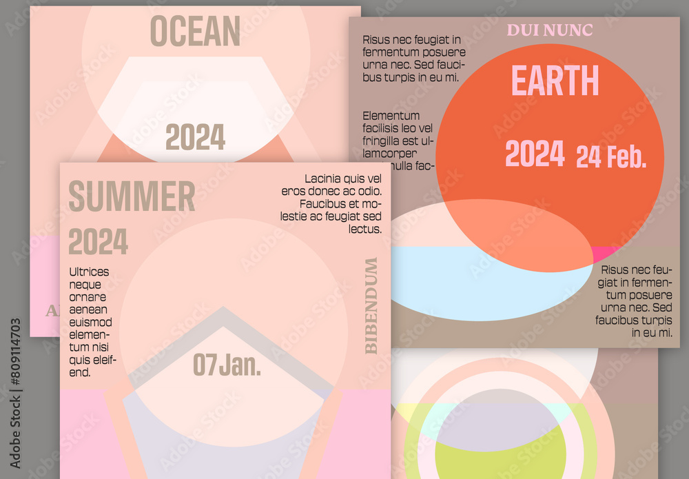 Social Media Square Post Layout Simple Overlapping Geometrical Shapes ...