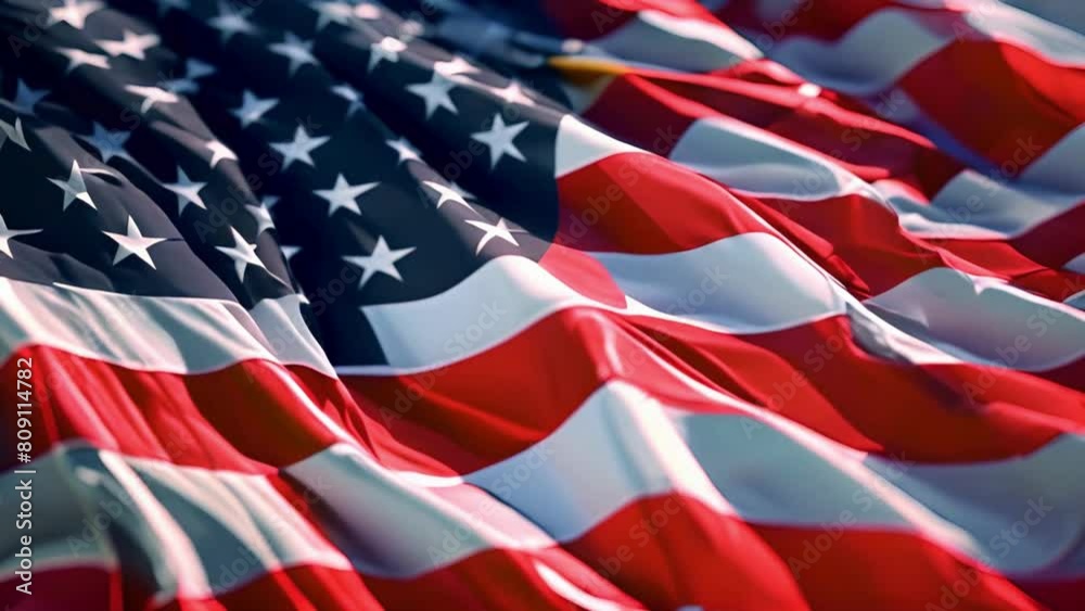 The American flag is displayed in its full glory, showcasing the iconic ...