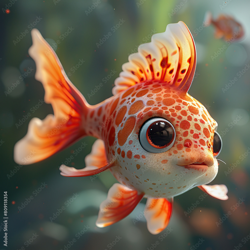 fish, 3D, illustration, children, underwater, ocean, sea, colorful ...