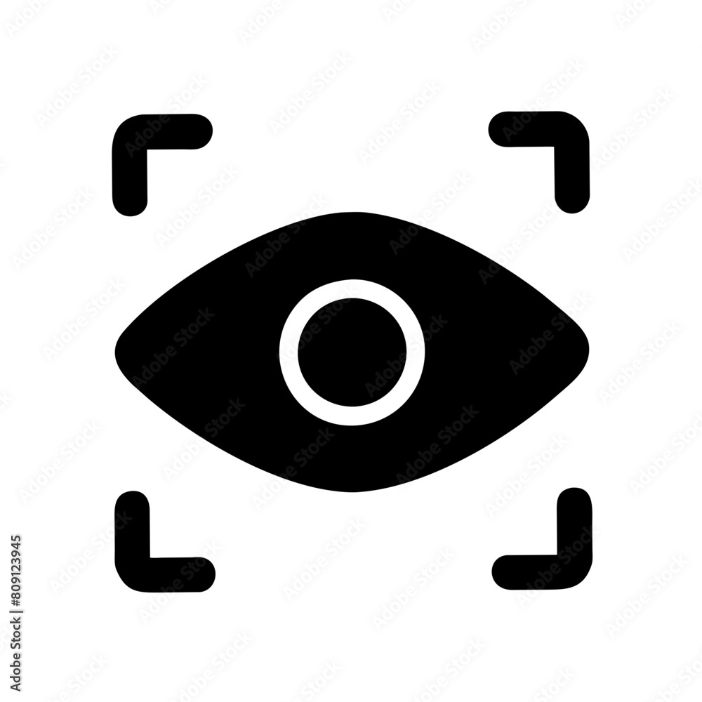 Vector Black and White Eye Icon on Transparent Background for ...