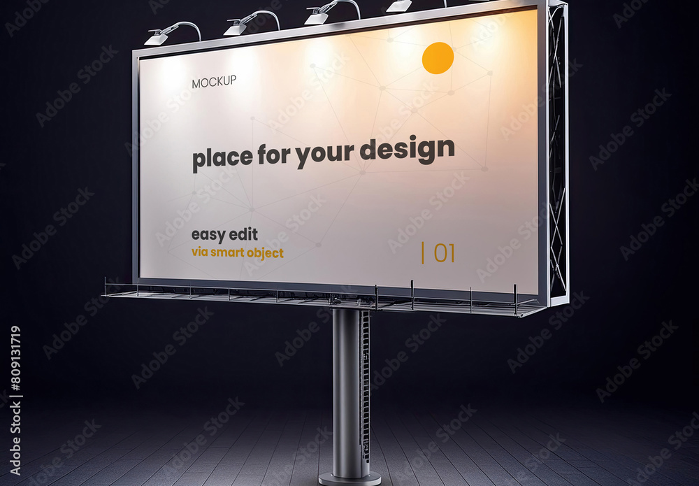 Horizontal billboard isolated Mockup 08 Generative Ai Stock Template ...