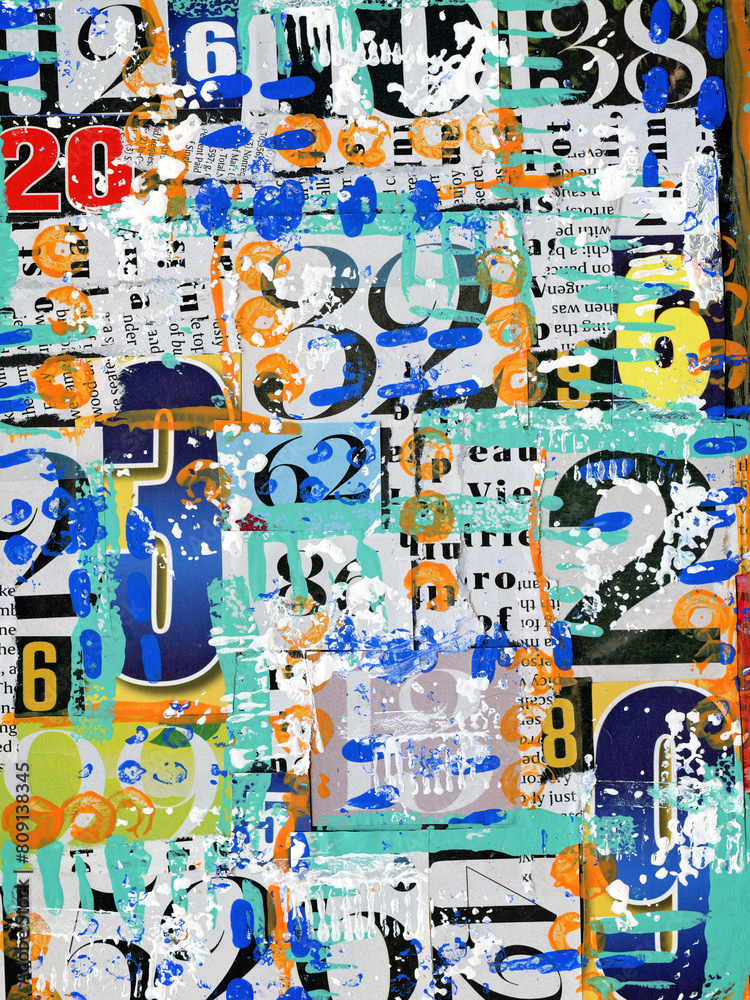 Recorte de revista abstrato cortado. Tiras de letras de revistas e ...