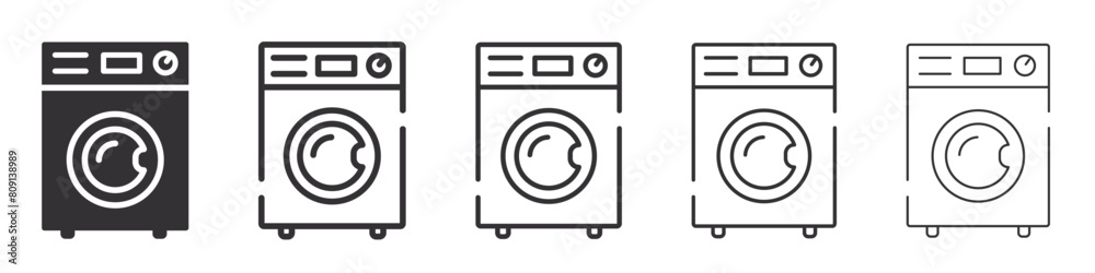 Set of washer icons. Washing machine symbol, laundry, business. Clean ...