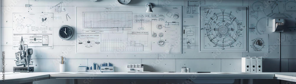 Mechanical Engineer's Wall: Adorned with mechanical drawings, CAD ...