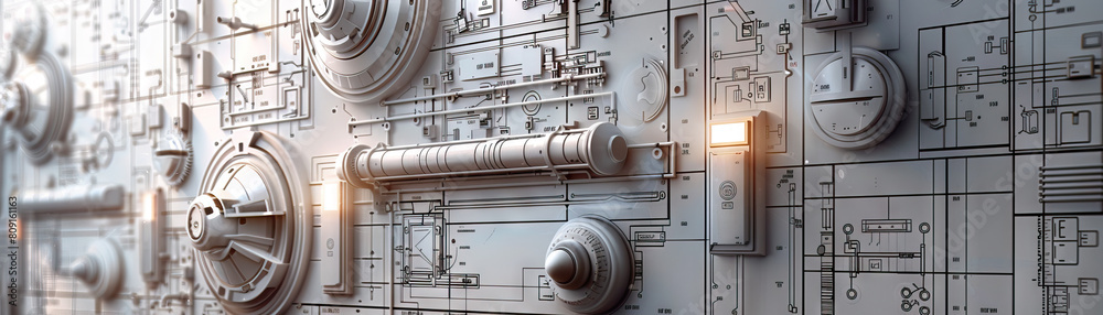 Mechanical Engineer's Wall: Adorned with mechanical drawings, CAD ...