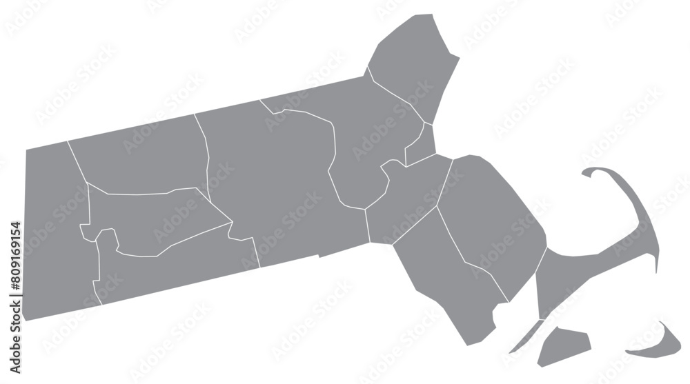 Map of the US states with districts. Map of the U.S. state of ...