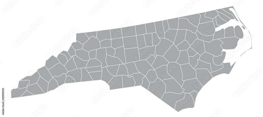 Map of the US states with districts. Map of the U.S. state of North Carolina Stock Illustration ...