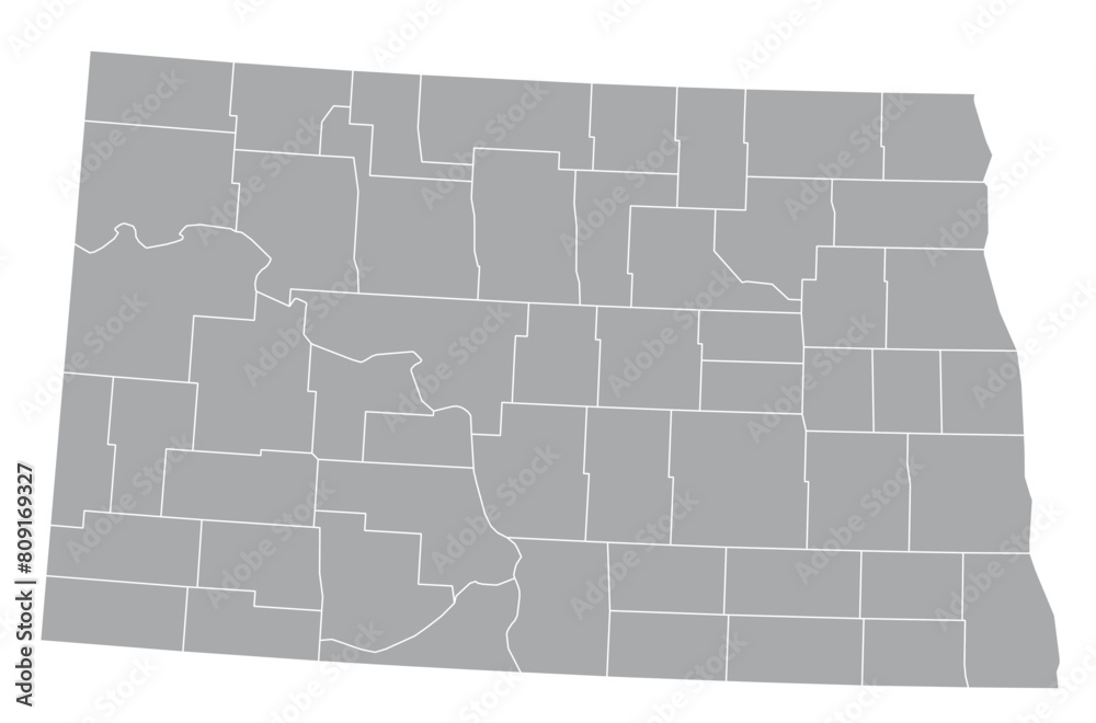 Map of the US states with districts. Map of the U.S. state of North ...