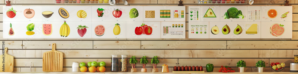 Nutritionist's Office Wall: Displaying nutritional charts, food ...