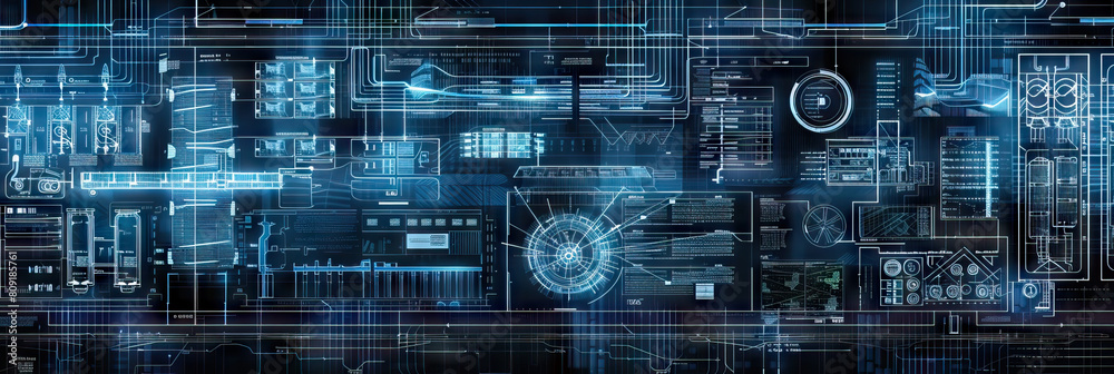 Civil Engineer's Wall: Featuring blueprints of infrastructure projects ...