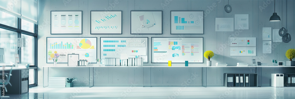 Marketing Agency Wall: Covered in marketing campaign visuals ...