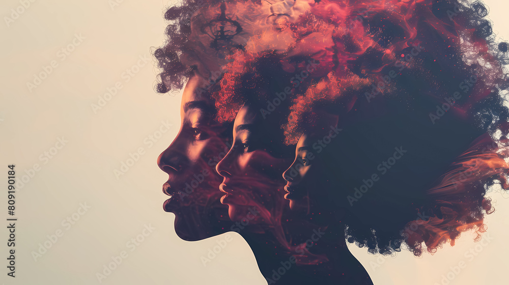 background for international feminism day. Girl face poster for ...