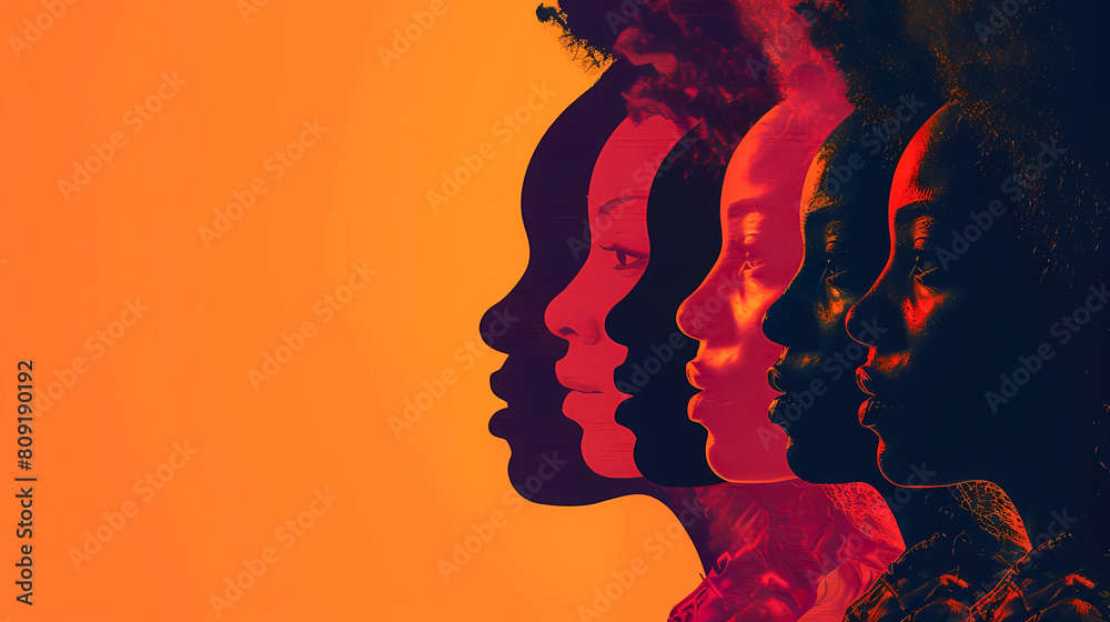 background for international feminism day. Girl face poster for ...