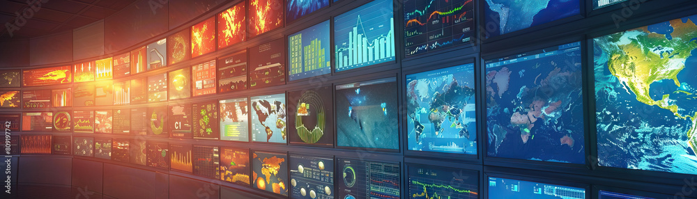 Climate Change Researcher's Wall: Covered in climate change impact maps ...