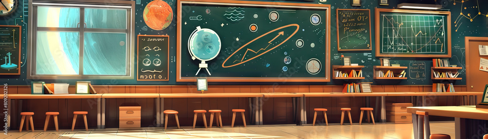 Science Educator's Classroom Wall: Adorned with science posters ...