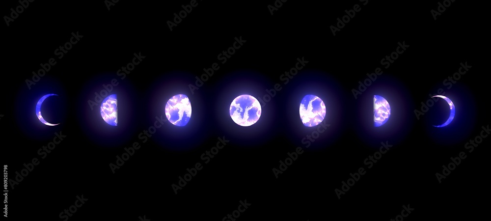 Phases of the Moon Illustrated in High-Contrast Sequence: A Visual ...