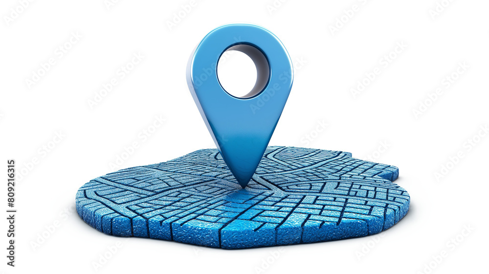 Blue map pointer isolated on a transparent background Stock ...