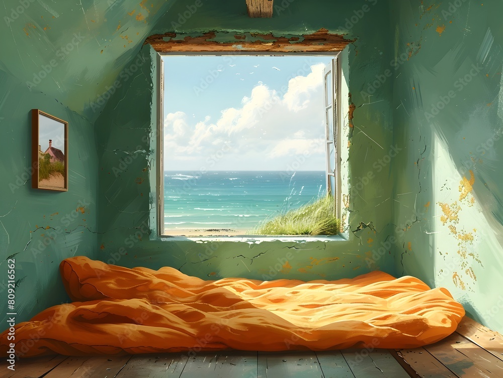 Minimalist Art Vector: A Unique Dormer Window Perspective of the Sky ...