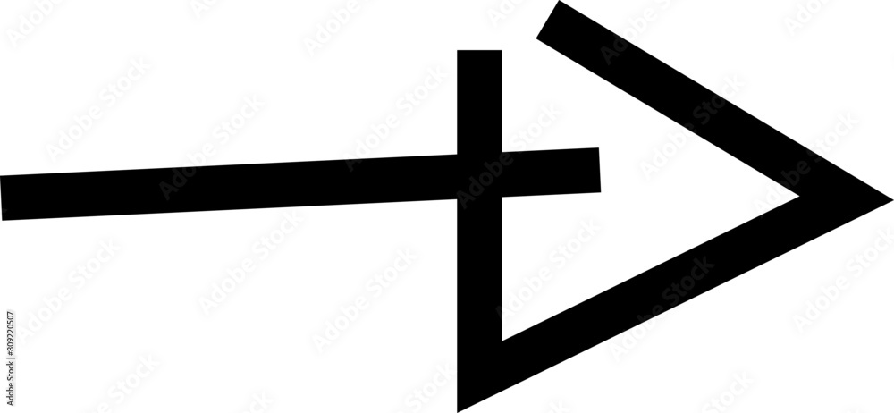 black Arrow icon isolated on transparent background. Hand drawn arrow ...