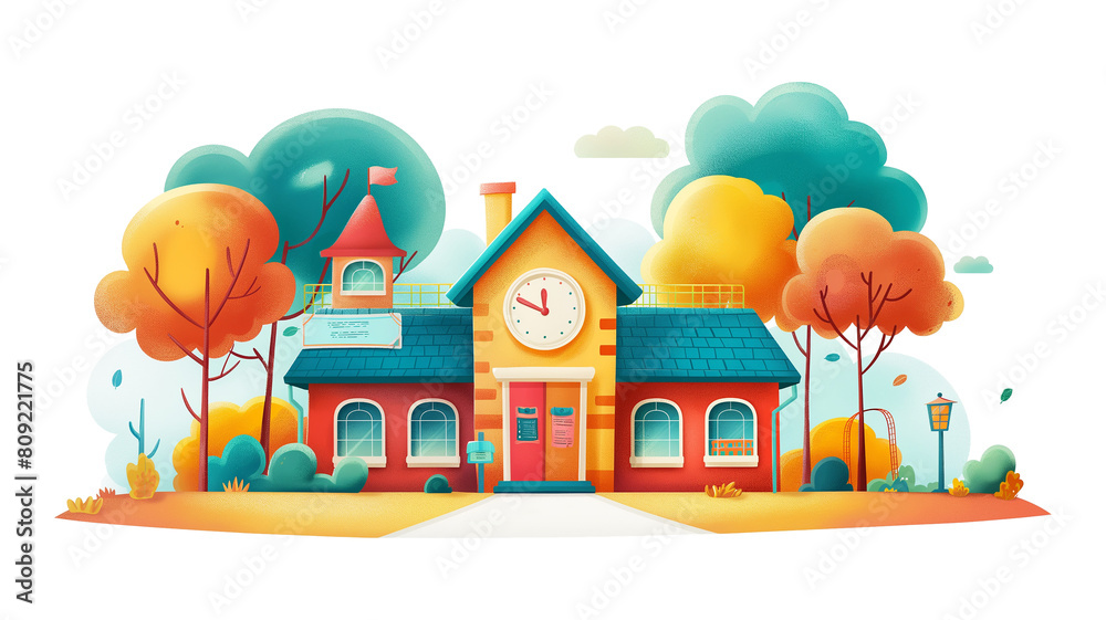 Cartoon School isolated on a transparent background Stock Illustration ...