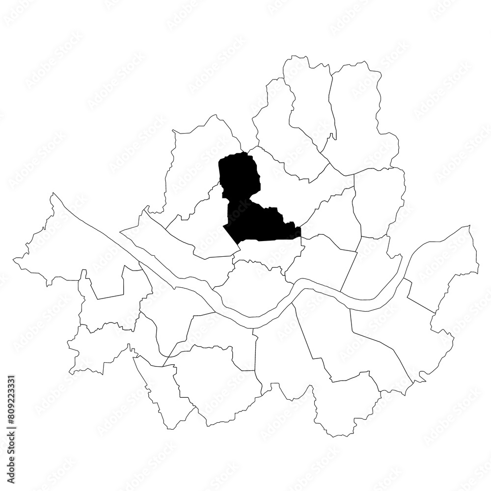 jongno-gu map. Seoul district map, administrative map of Seoul city ...