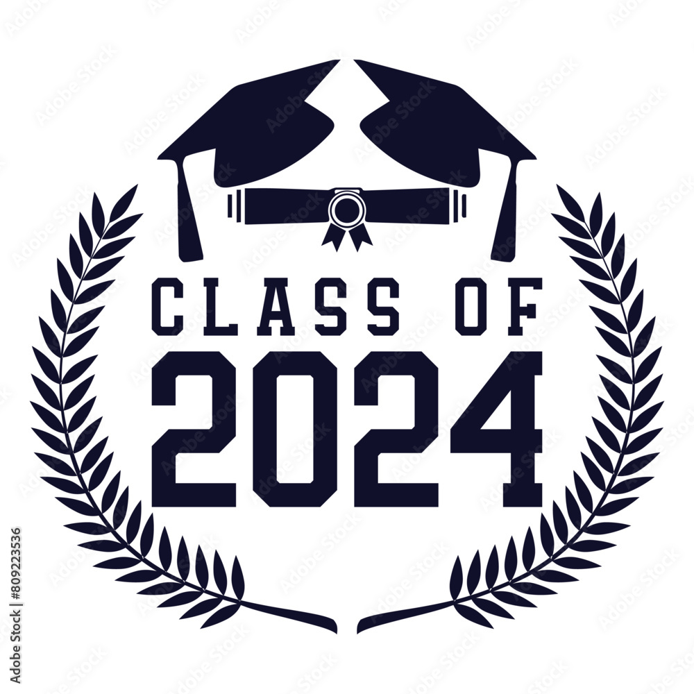 Class of 2024 typography design vector. Text for design, congratulation ...