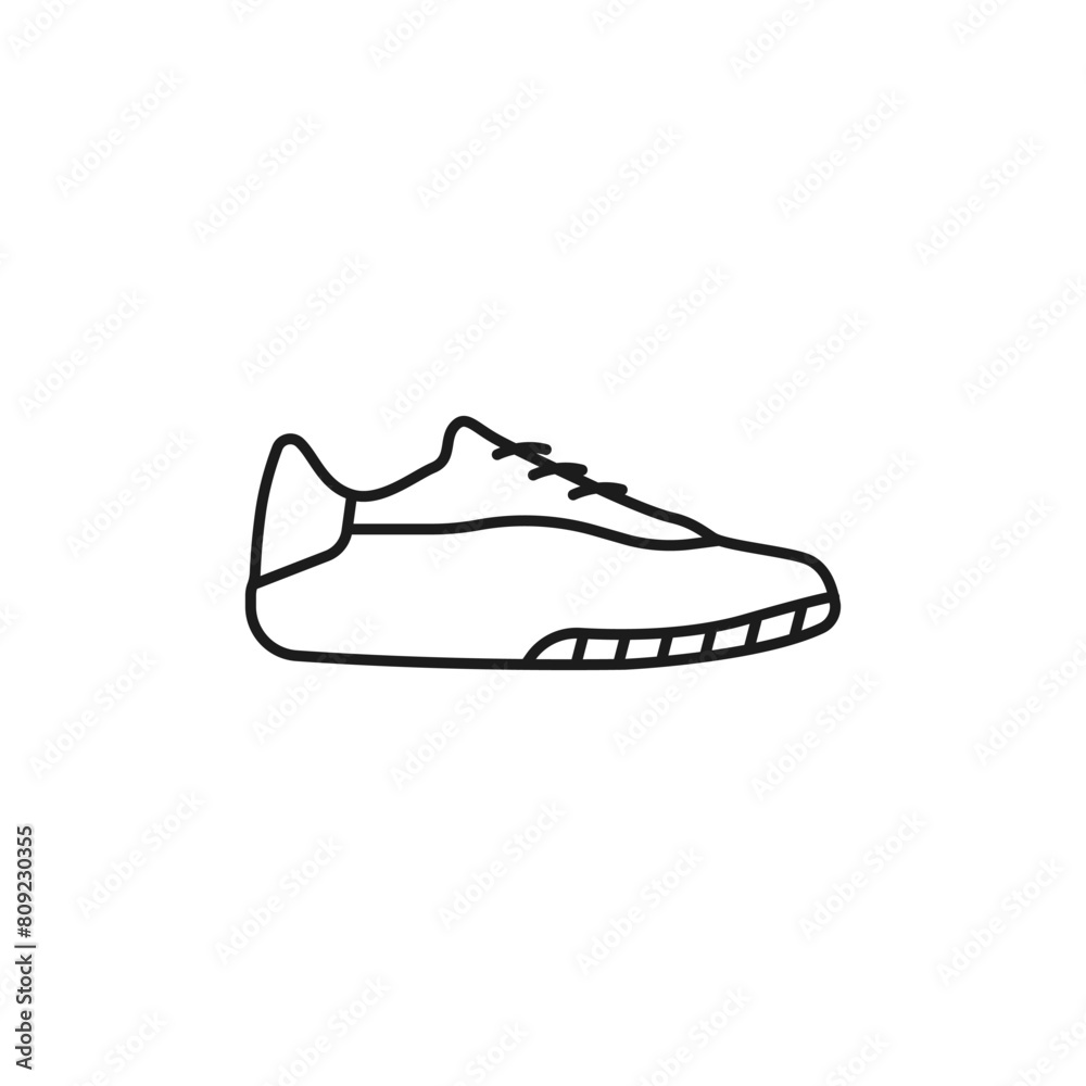 Sneakers line vector. Outline sneaker simple icon on white background ...