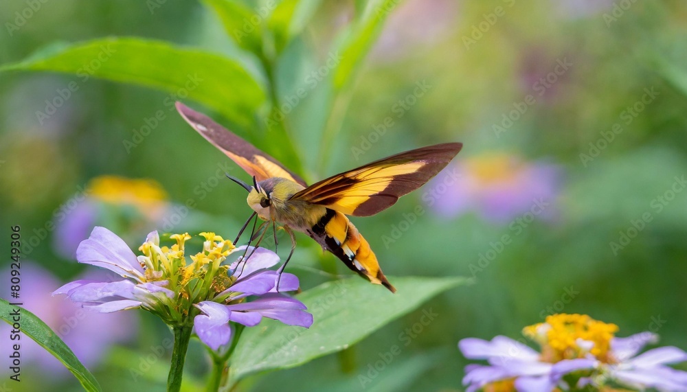 the hummingbird clearwing hemaris thysbe commonly known as hawk moth ...