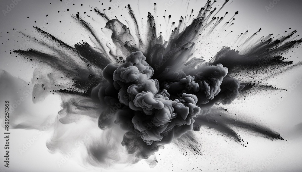 spray charcoal charcoal burst splash splatter exhale smoke white dust ...