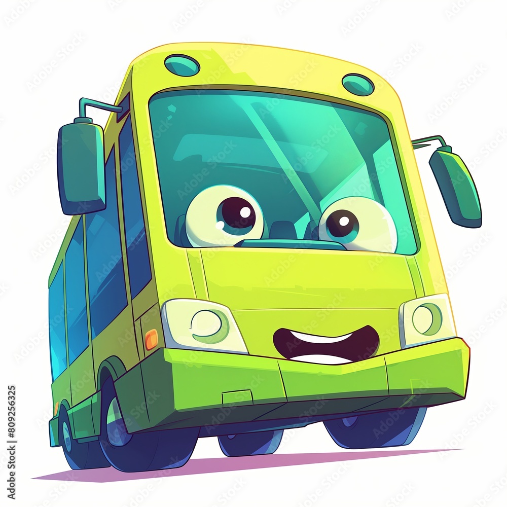 This green cartoon bus with a smiling face introduces kids to public ...