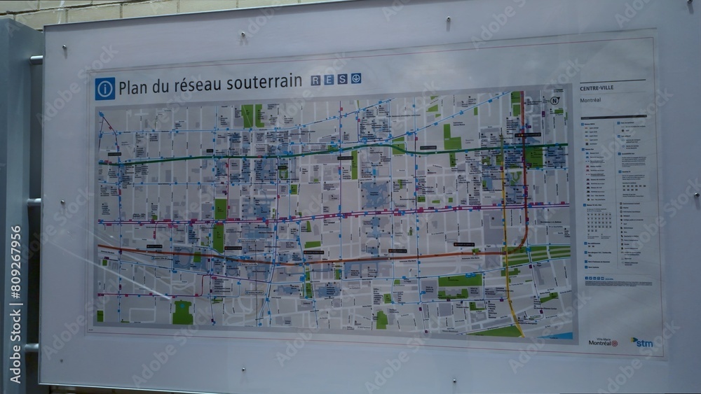 Map of the underground village of Montreal Canada also called RESO ...