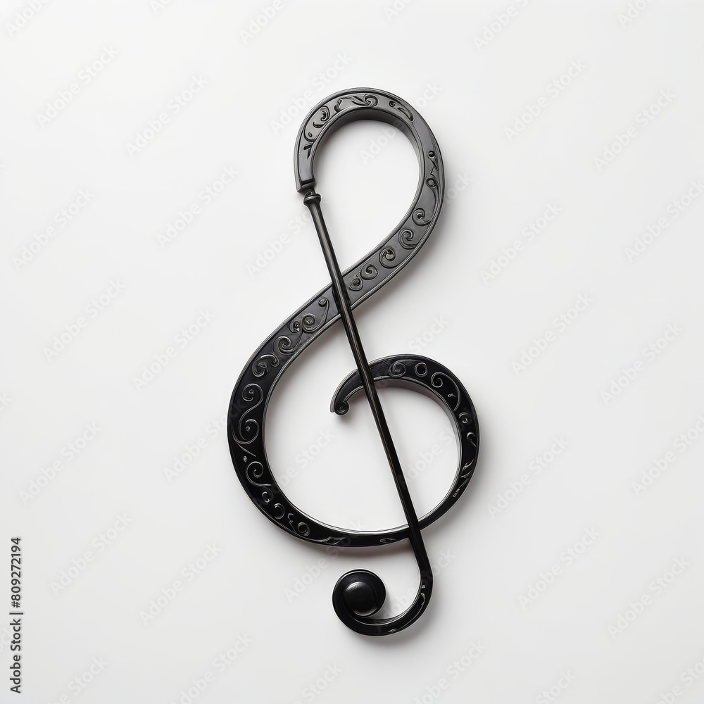 Elegantly Stylized Treble Cleftreble clef, music, musical symbol ...